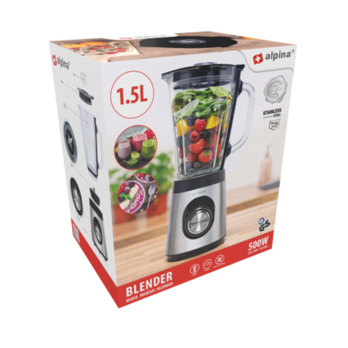 All Categories :: Brands :: ALPINA :: Alpina Blender 230V SS 1.5L 500W