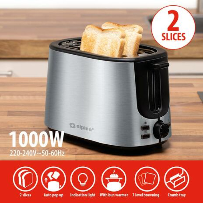 All Categories :: Brands :: ALPINA :: Alpina Toaster 230V SS 1000W